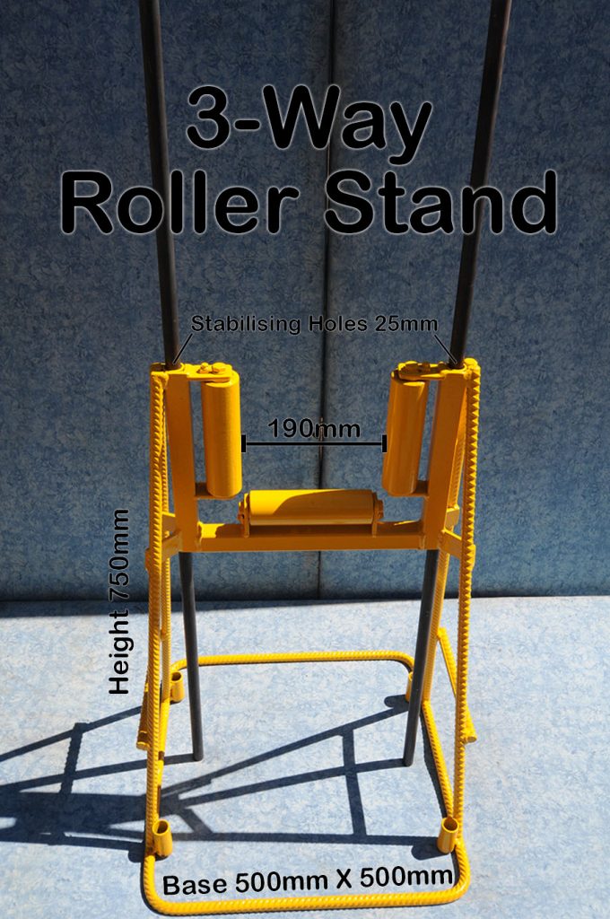 3-Way Roller Concrete Pump Stand - Scrapers 'R' Us